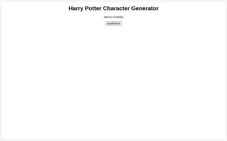 Harry Potter Character Generator