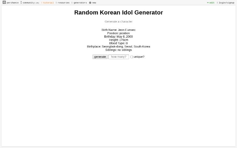 Random Korean Idol Generator