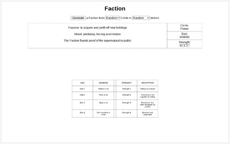 Faction ― Perchance Generator