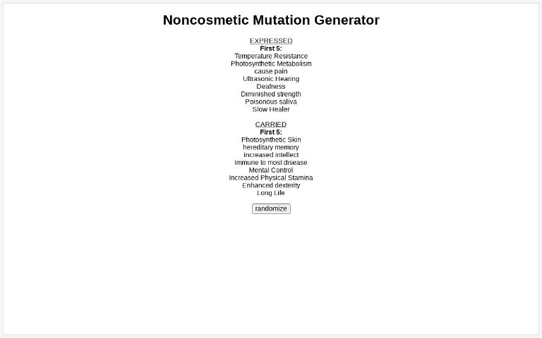 Noncosmetic Mutation Generator