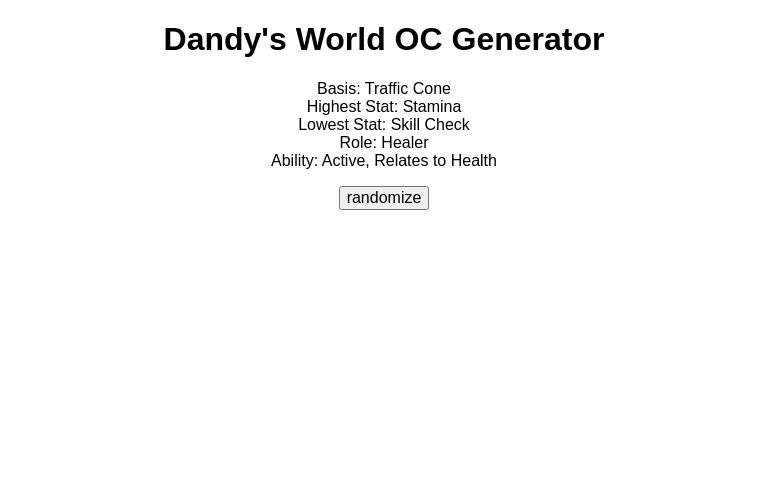 Dandy's World OC Generator