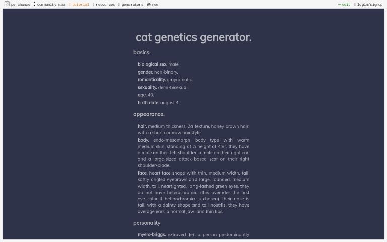cat genetics generator