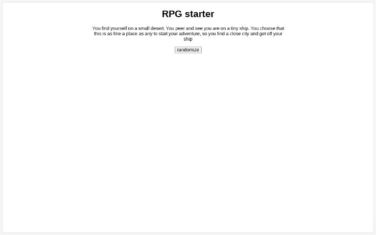 RPG starter ― Perchance Generator