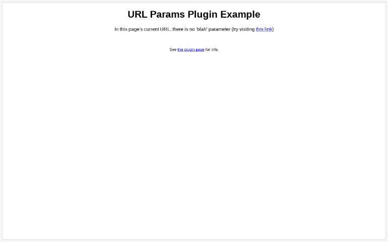 URL Params Plugin Example