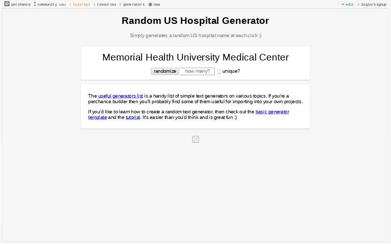 Random US Hospital Generator