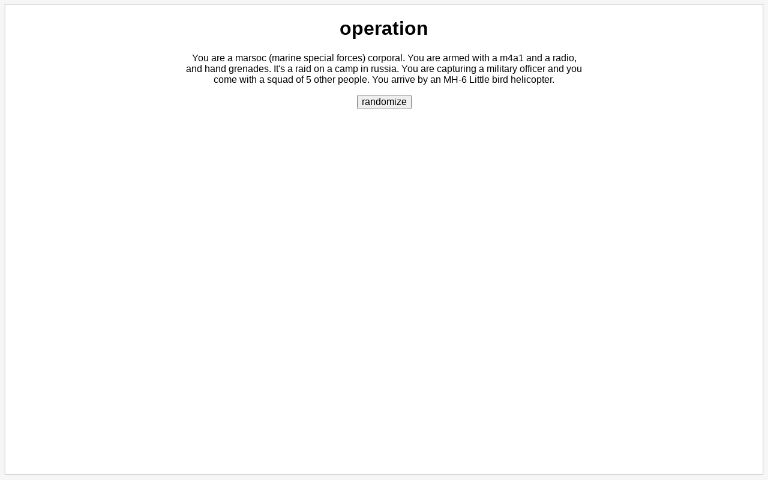 operation ― Perchance Generator