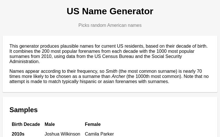US Name Generator
