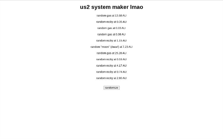 us2 system maker lmao ― Perchance Generator
