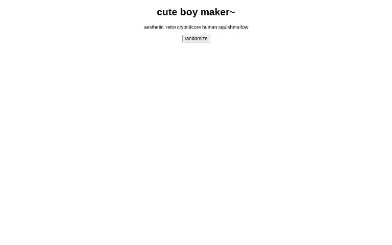 cute boy maker~ ― Perchance Generator
