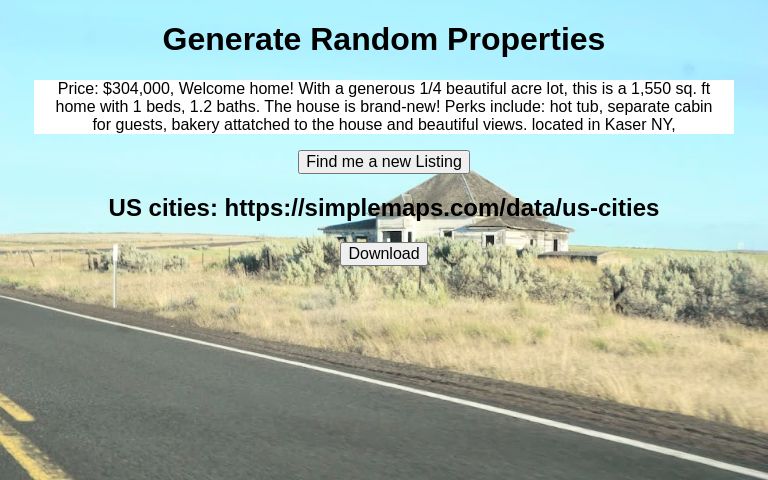 Generate Random Properties