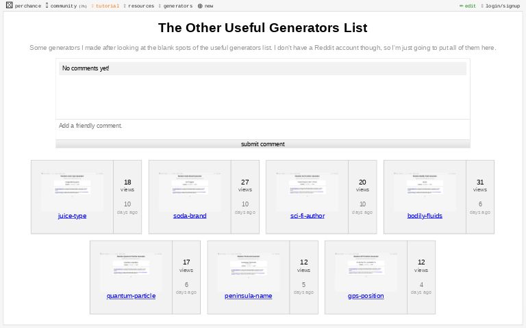 The Other Useful Generators List