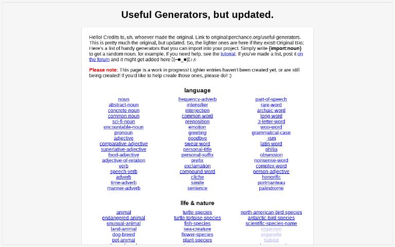 Useful Generators, but updated.