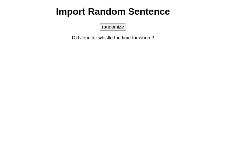 Import Random Sentence ― Perchance Generator