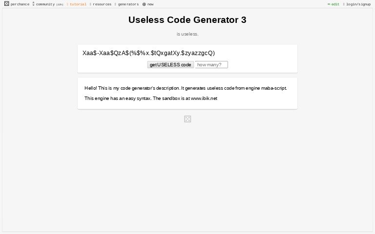 Useless Code Generator 3