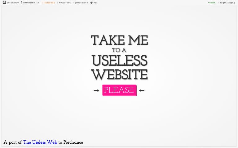 The Useless Web ― Perchance Generator
