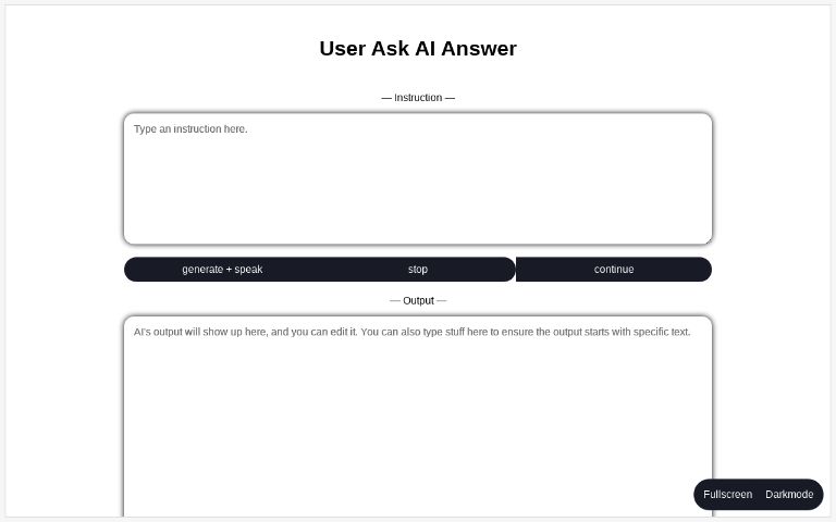 User Ask AI Answer ― Perchance Generator