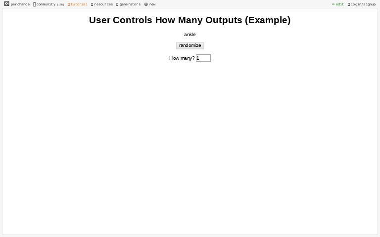 User Controls How Many Outputs (Example) ― Perchance Generator