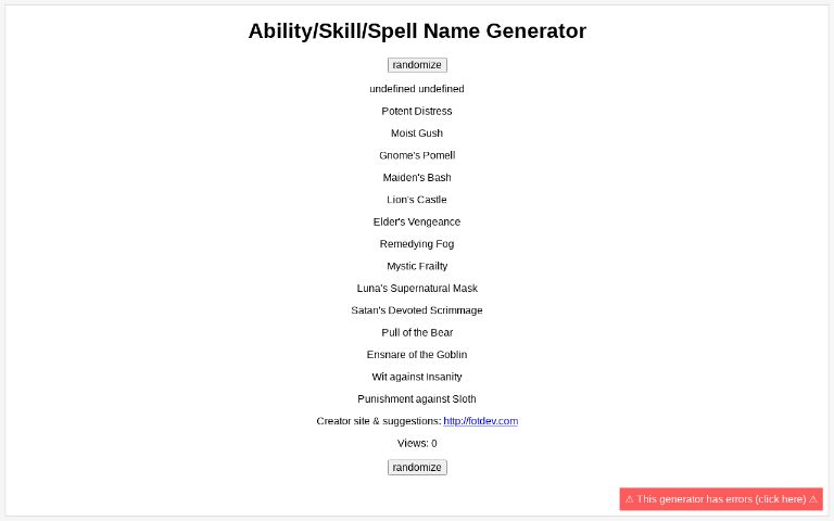 Ability/Skill/Spell Name Generator