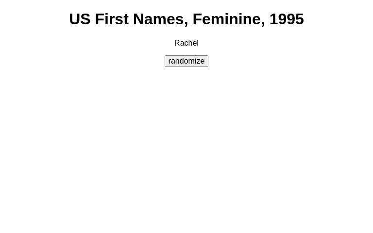 US First Names, Feminine, 1995 ― Perchance Generator