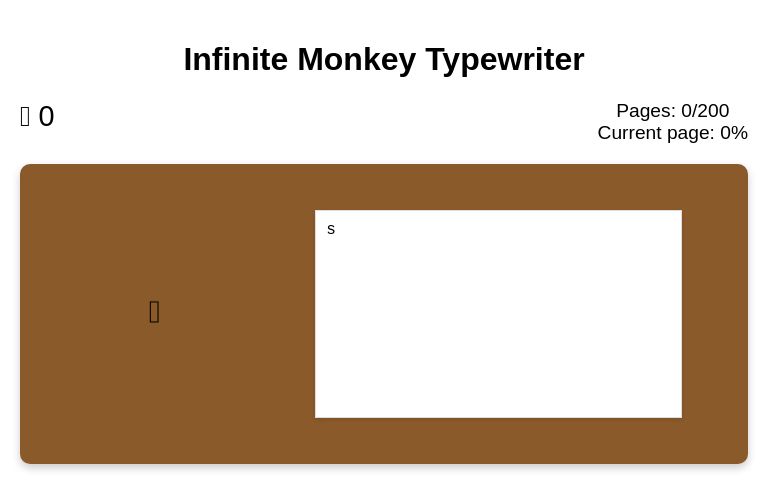 Infinite Monkey Typewriter ― Perchance Generator