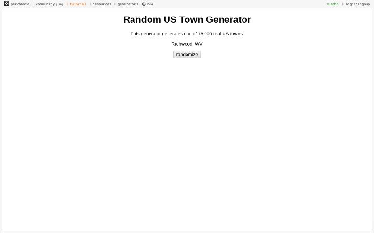 Random US Town Generator