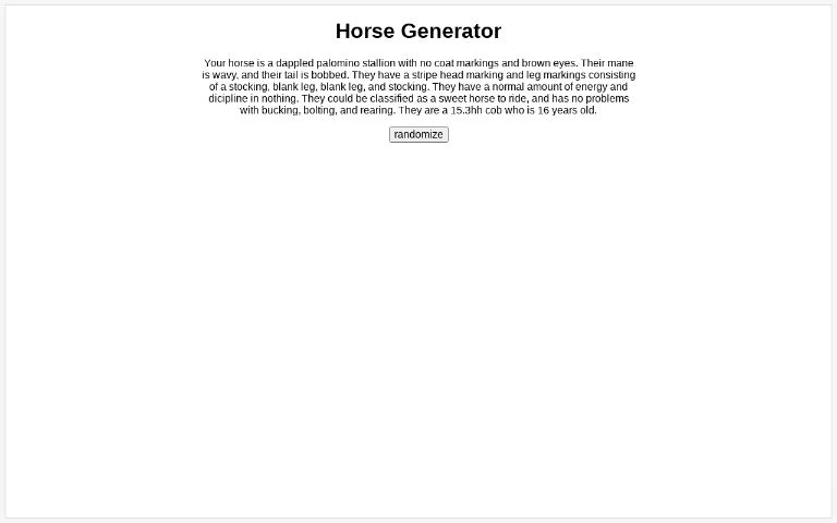 Horse Generator
