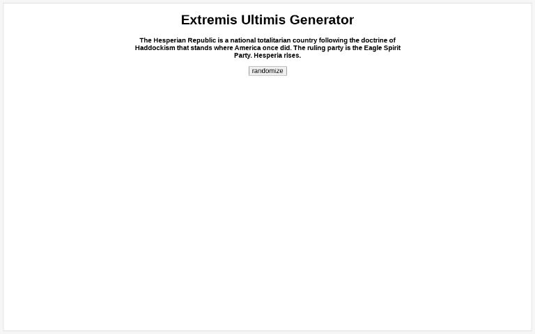 Extremis Ultimis Generator