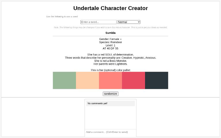 Undertale Character Creator ― Perchance Generator