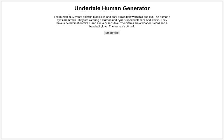 Undertale Human Generator
