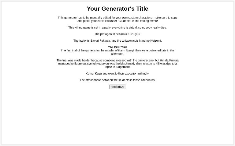 Minimal ― Perchance Generator