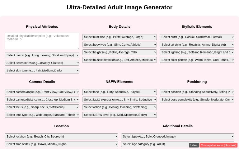Ultra-Detailed Adult Image Generator