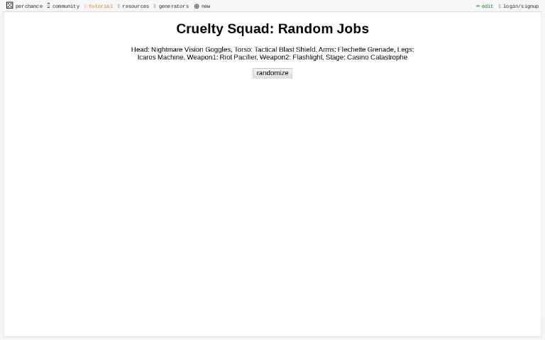 Cruelty Squad: Random Jobs ― Perchance Generator