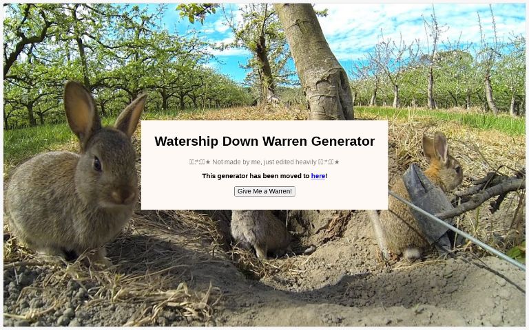 Watership Down Warren Generator