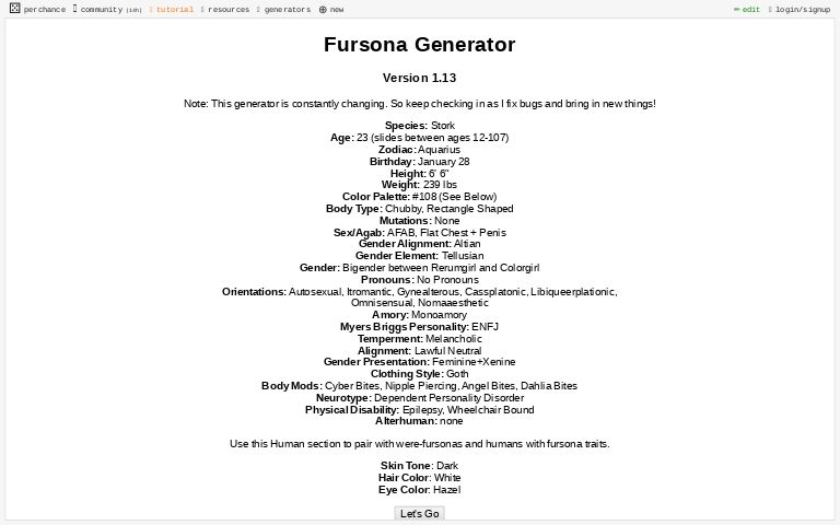 Fursona Generator