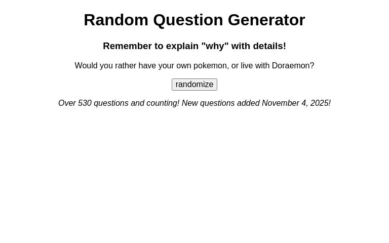 Random Question Generator