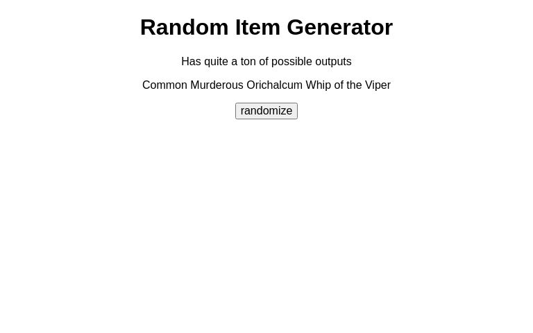 Random Item Generator