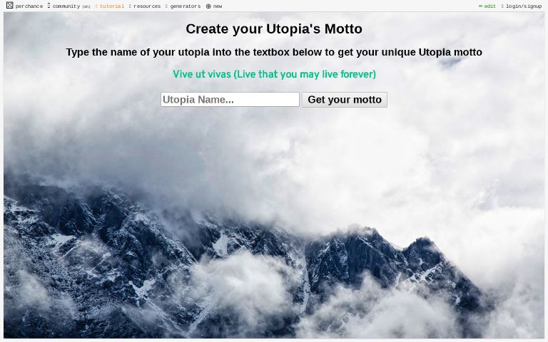 Create your Utopia's Motto ― Perchance Generator