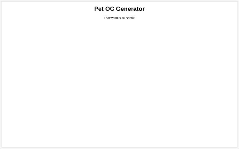 Pet OC Generator