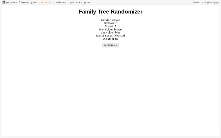 Family Tree Randomizer ― Perchance Generator