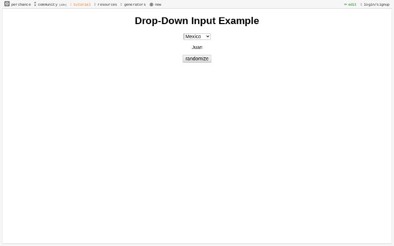 Drop-Down Input Example ― Perchance Generator