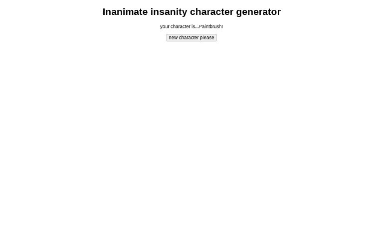 Inanimate insanity character generator