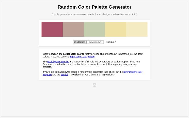 Random Color Palette Generator