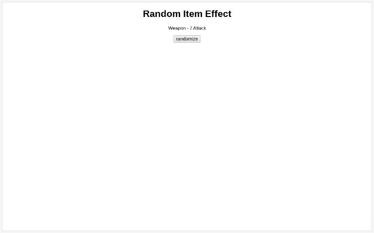Random Item Effect ― Perchance Generator