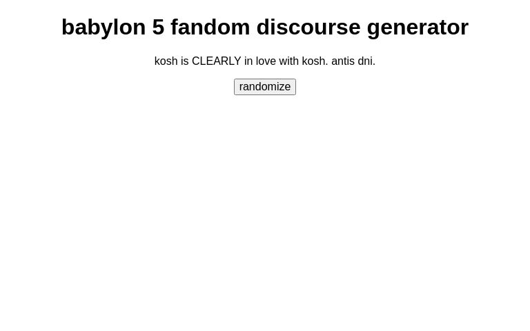 babylon 5 fandom discourse generator