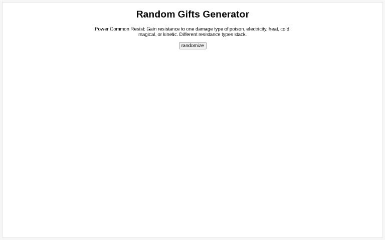 Random Gifts Generator