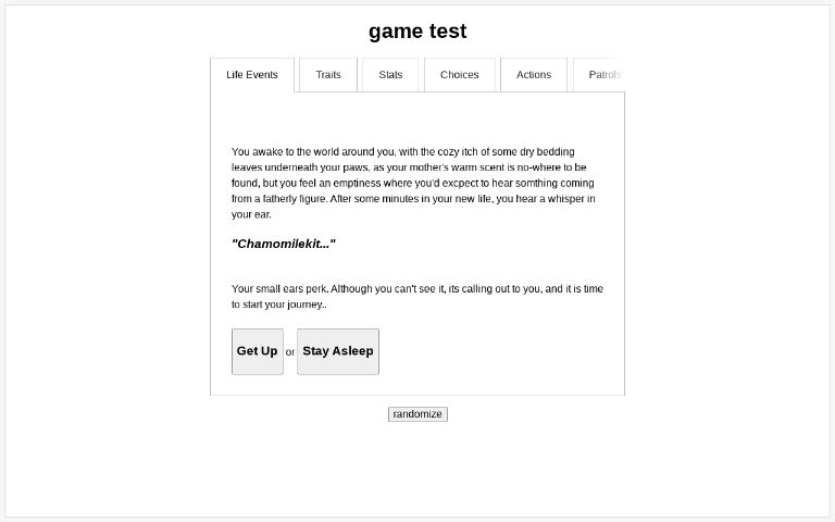 game test ― Perchance Generator