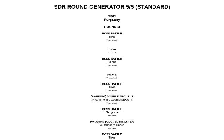 SDR ROUND GENERATOR 5/5 (STANDARD)