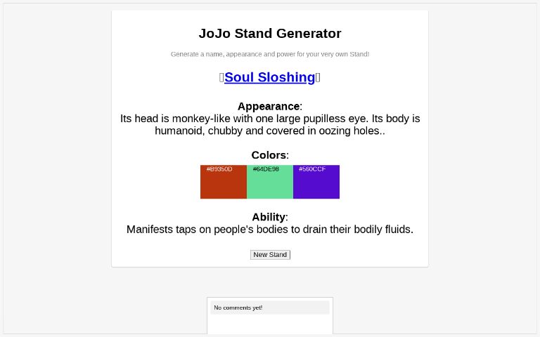 JoJo Stand Generator