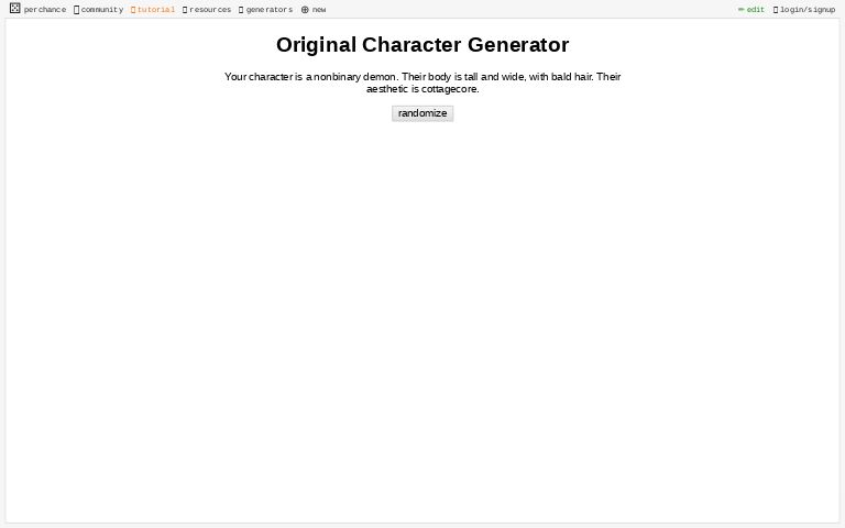 Original Character Generator