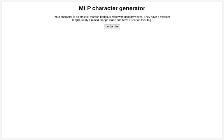 MLP character generator